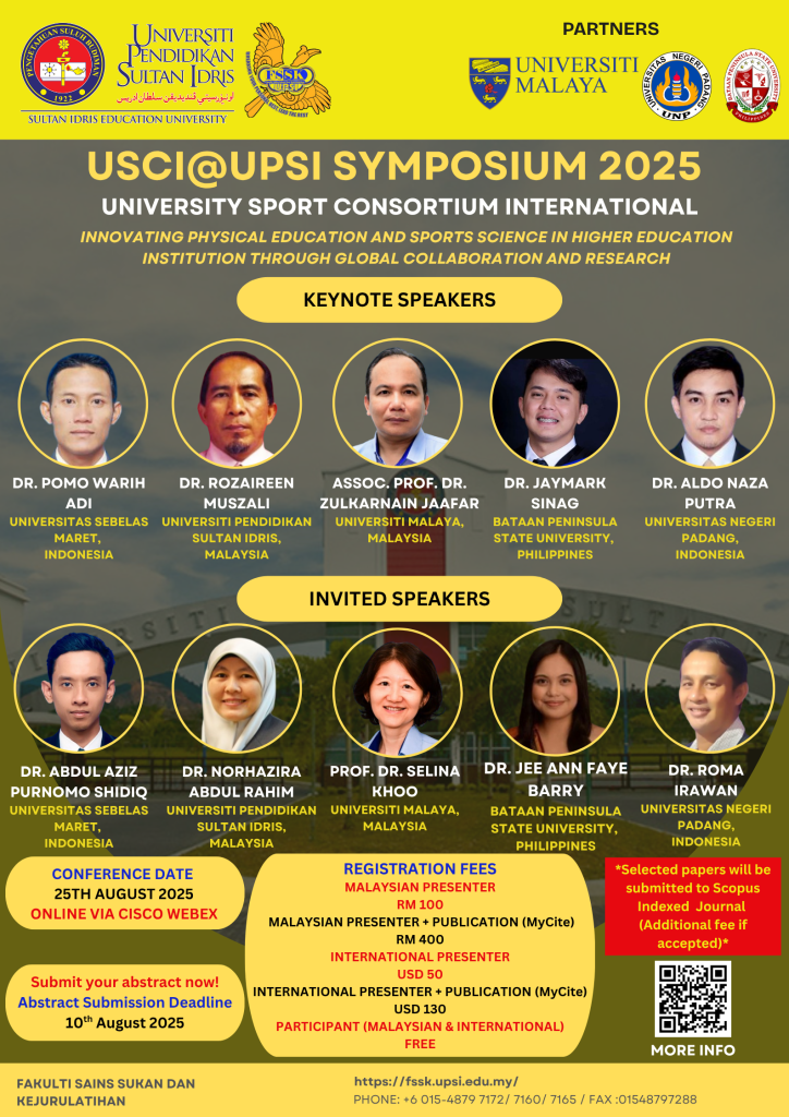 USCI @ UPSI ONLINE SYMPOSIUM 2025 – UPSI | Fakulti Sains Sukan dan Kejurulatihan